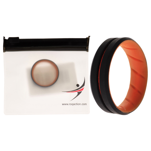 ROQ | Accessories | Silicone Wedding Br Middle Line Ring Orangeblack By ...